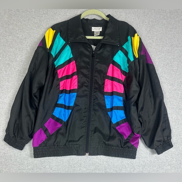 Lavon | Jackets & Coats | Vintage Lavon Colorblock Windbreaker Sz L ...